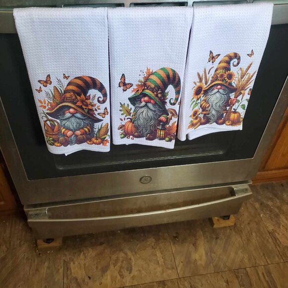 Hand Crafted | Kitchen | 3 Pc Fall Gnome Kitchen Towel Set | Poshmark